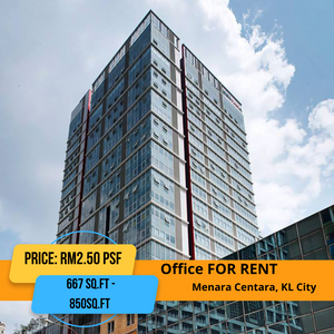 Office for rent at Menara Centara, Jalan Tuanku Abdul Rahman, KLCC ...