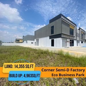 { Corner with Huge Land } Brand New Semi-D Factory @ Eco Business Park ...