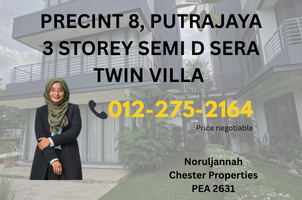 PRESINT 8, PUTRAJAYA 3 STOREY SEMI D SERA TWIN VILLA @ PRESINT 8 ...