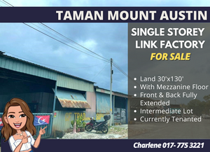 Taman Mount Austin Single Storey Link Factory Fully Extended for Sale ...