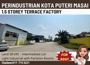 Taman Perindustrian Kota Puteri Masai 1.5 Storey Terrace Factory for ...