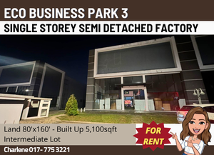 Eco Business Park 3 @ Kota Masai 1-Storey Semi D Factory for Rental ...