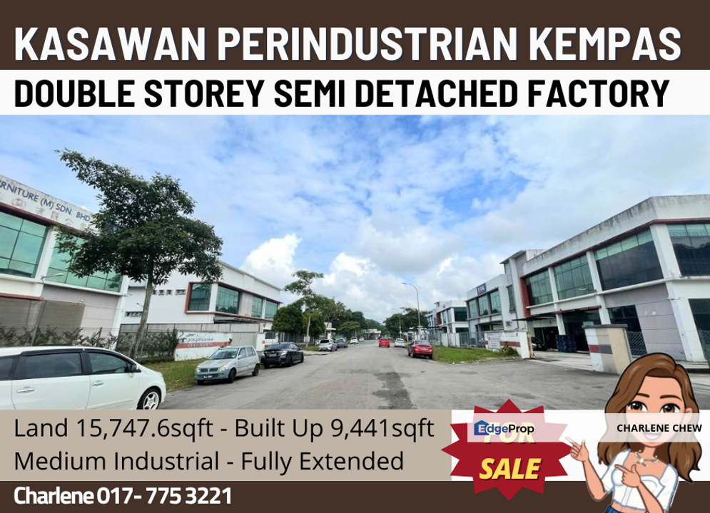 Kawasan Perindustrian Kempas Double Storey Semi-D Factory for Sale @RM4,700,000 By CHARLENE CHEW ...