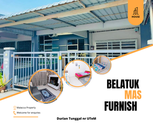 Clean Fully Furnish Nice Design Teres Belatuk Mas UTeM Durian Tunggal ...