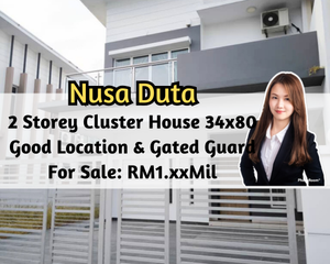Taman Nusa Duta, Johor Bahru, Johor, 2 Storey Cluster 34x80, Good ...