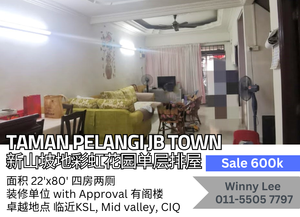Taman Pelangi JB Town Single Storey Renovated with Approval Have Attic ...