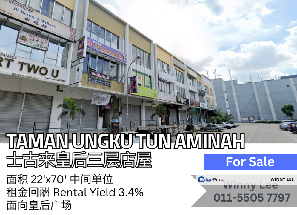 Tun Aminah Skudai Three Storey shop lot Facing Tasek Central for Sale ...