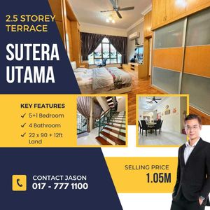 Sutera Utama 2.5 Storey Terrace End Lot For Sale for Sale @RM1,050,000 ...
