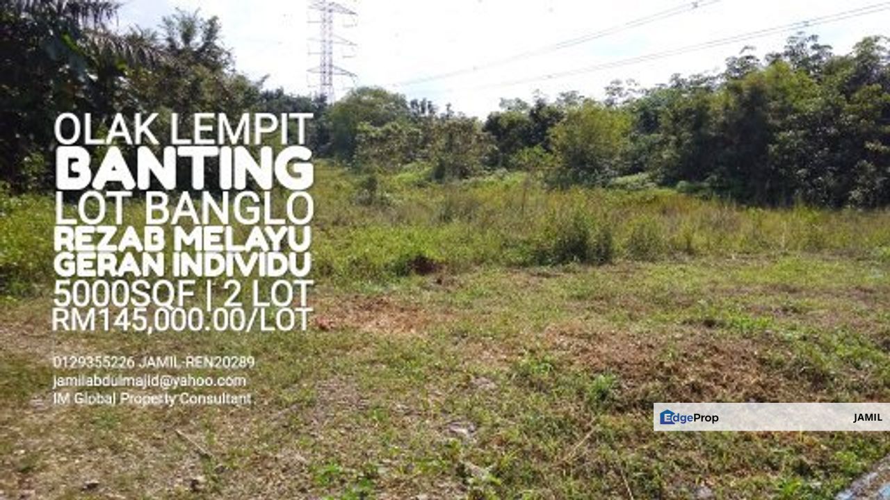 2 UNIT FREEHOLD MALAY RESERVE BANGLO LAND OLAK LEMPIT BANTING FOR SALE ...