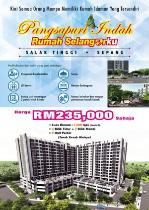 RUMAH SELANGORKU PANGSAPURI INDAH SALAK TINGGI for Sale @RM235,000 By ...