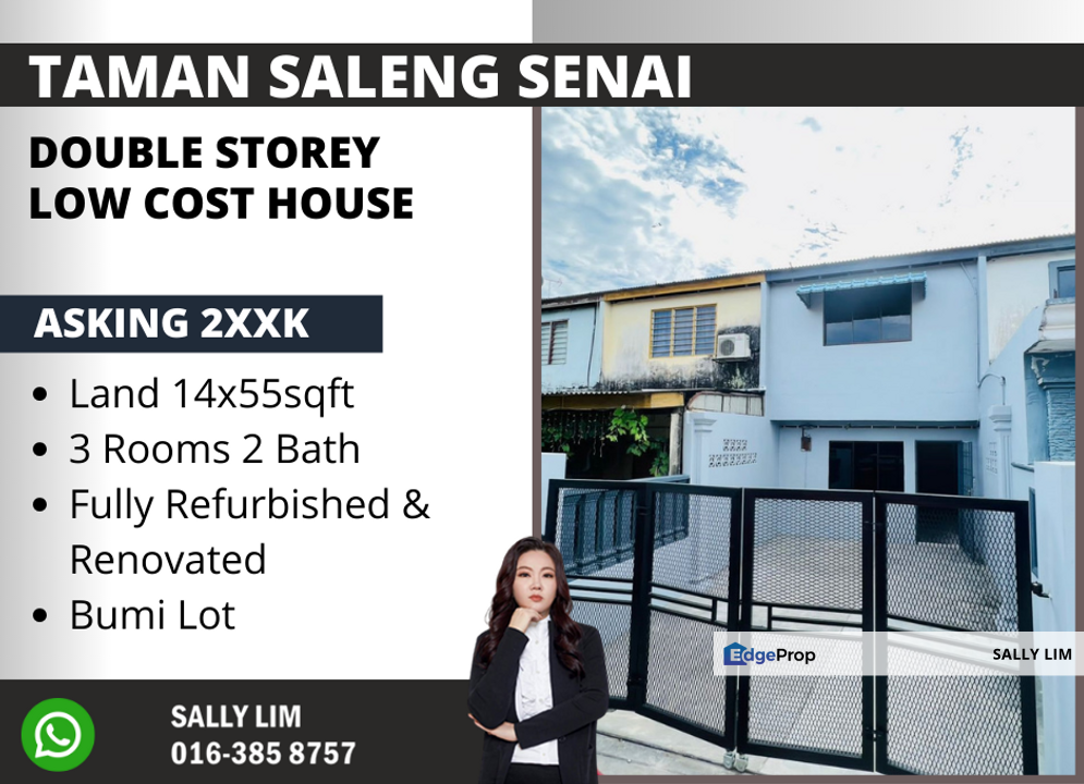 Taman Saleng Senai Double Storey Low Cost Fully New Renovation Bumi Lot ...