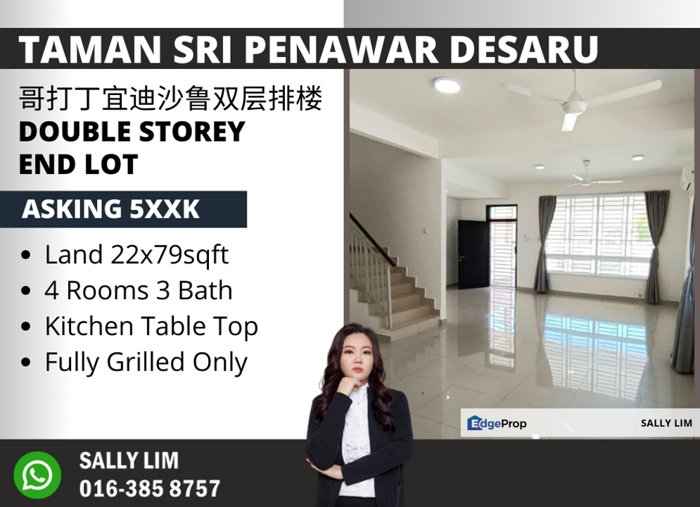 Taman Sri Penawar Desaru Double Storey End Lot 22x79 for Sale @RM550 ...