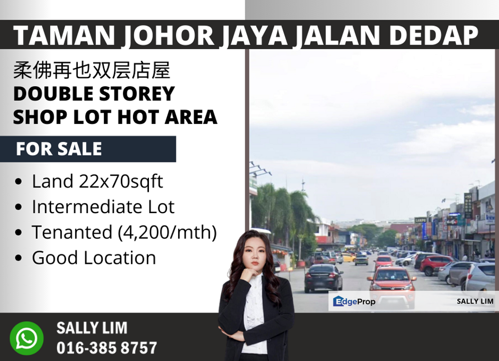 Taman Johor Jaya @ Jalan Dedap Double Storey Shop Lot Hot Area for Sale ...