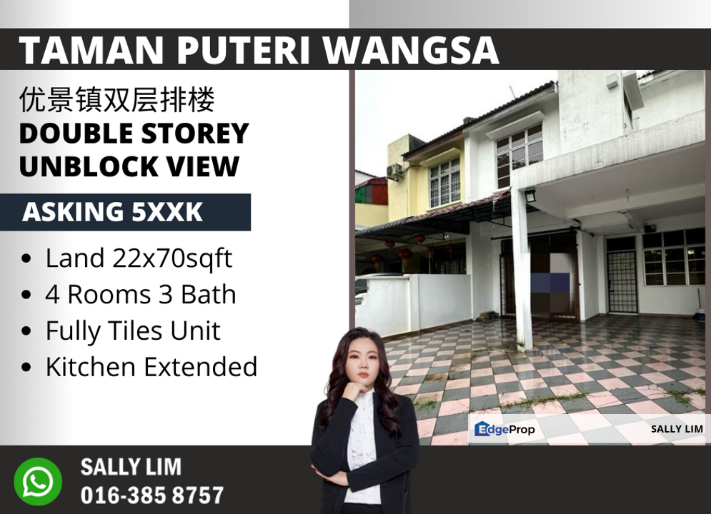 Puteri Wangsa Jalan Badik Double Storey Unblock View for Sale @RM518 ...