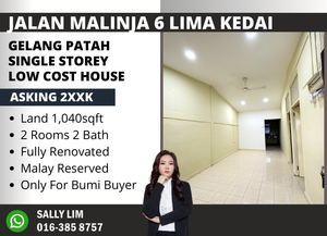 Jalan Malinja 6 Lima Kedai Gelang Patah Single Storey Low Cost House ...