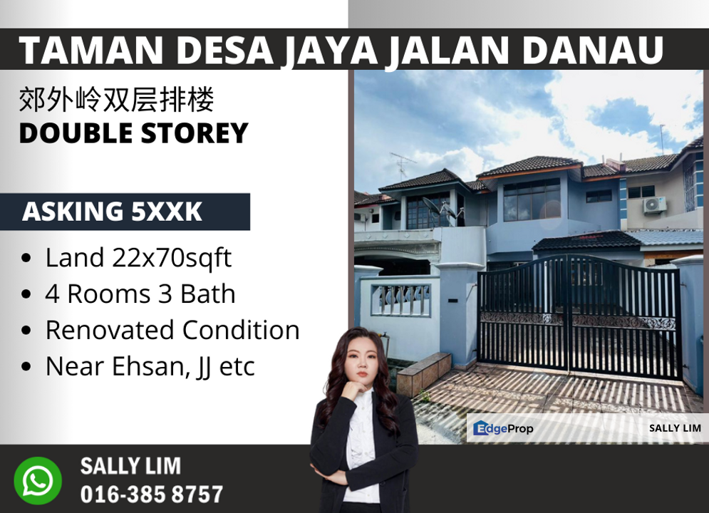 Taman Desa Jaya Jalan Danau 19 Double Storey Good Location for Sale ...