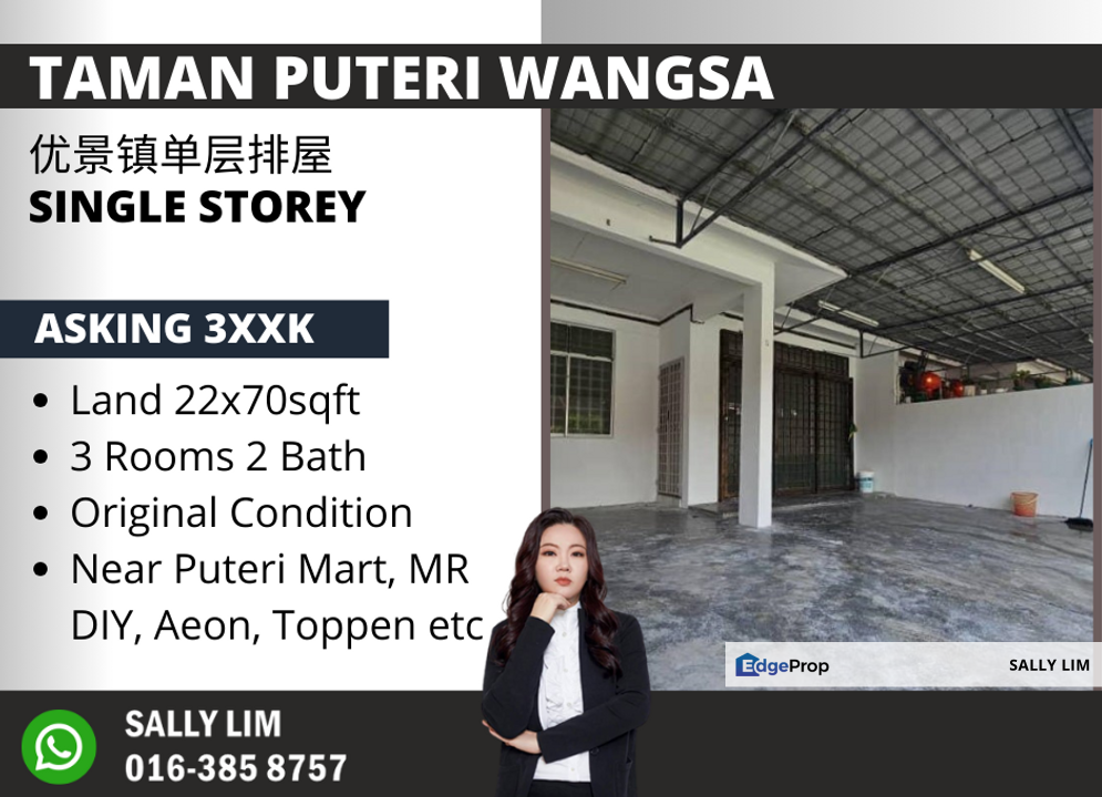Taman Puteri Wangsa Single Storey Near Puteri Mart, Aeon, Toppen for ...