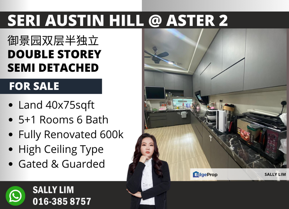 Seri Austin Hill @ Aster Double Storey Semi D Fully Renovated Gated & Guarded for Sale @RM1 ...