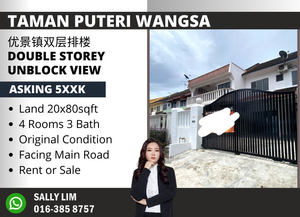 Taman Puteri Wangsa Jalan Keris Double Storey Unblock View for Sale ...