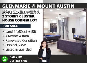 Glenmarie Mount Austin Double Storey Cluster Corner Lot Unblock View ...