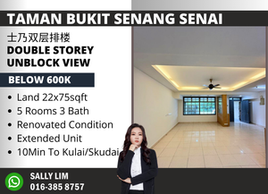 Taman Bukit Senang @ Senai Double Storey Renovated Unblock View for ...