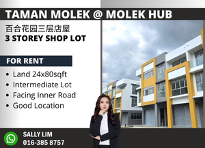 Molek Hub @ Taman Molek 3 Storey Shoplot For Rent for Rental @RM9,000 ...