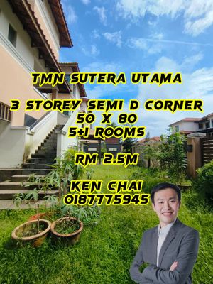 3 storey corner semid@ tmn sutera utama for Sale @RM2,500,000 By KEN ...