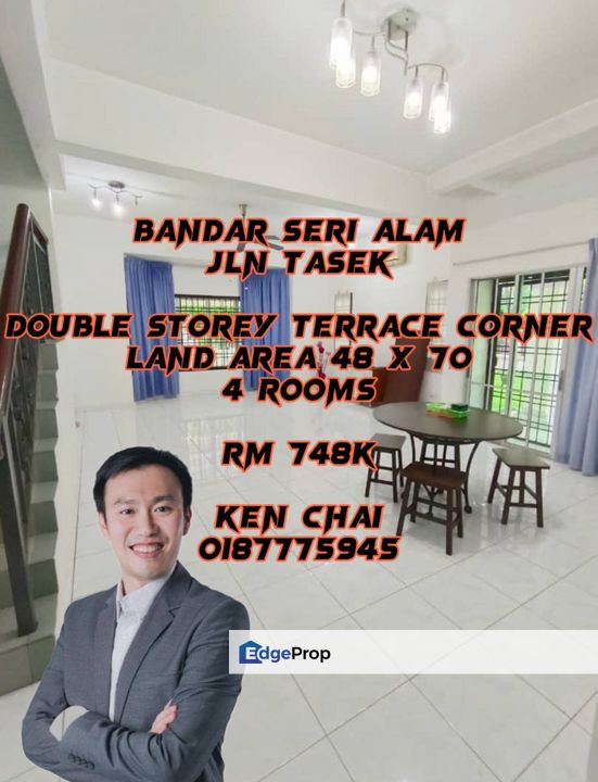 double storey corner@ bndr seri alam for Sale @RM748,000 By KEN CHAI ...