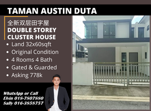 Taman Austin Duta Brand New Double Storey Cluster House for Sale @RM778 ...