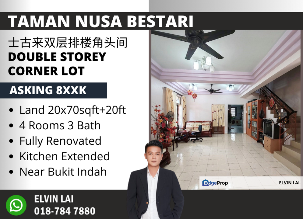 Taman Nusa Bestari / Double Storey Corner Lot 20ft Land / Fully ...