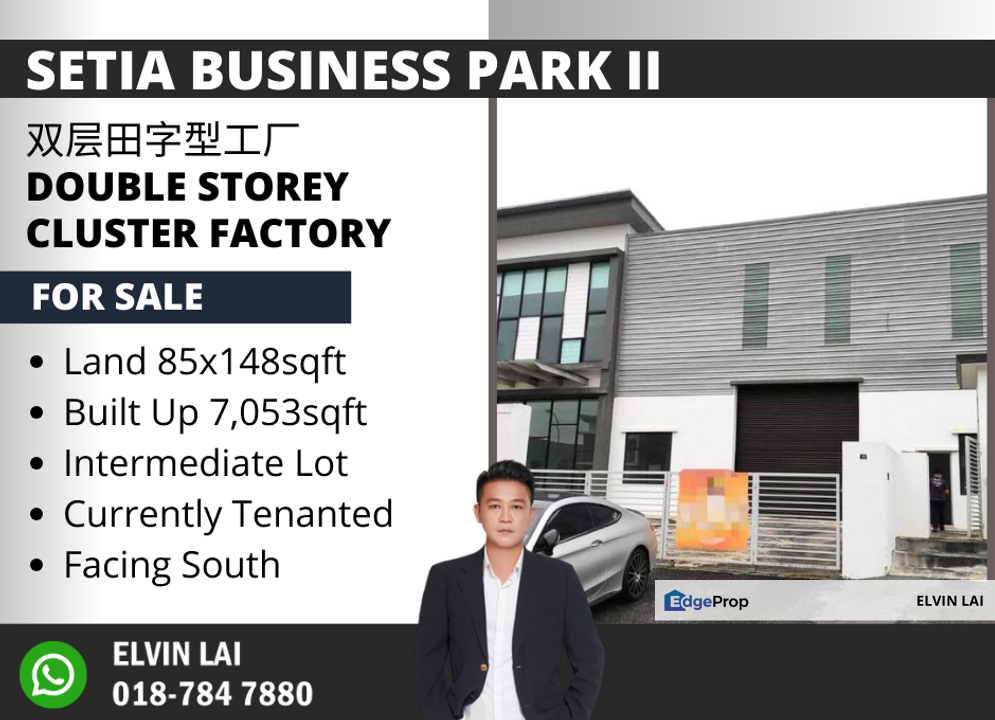Setia Business Park 2 Double Storey Cluster Factory for Sale @RM3,000 ...