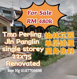Taman Perling Jalan Panglin Single Storey 22x75 Renovated for Sale ...
