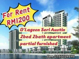 D'Lagoon Taman Seri Austin 2bed partial furnish brand new for Rental ...