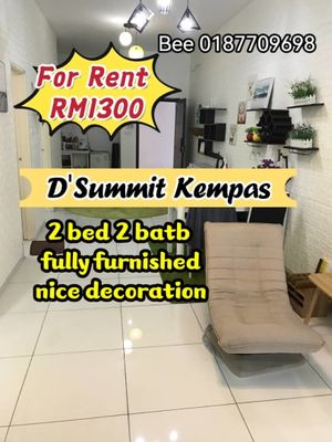 D'Summit Residence Kempas Utama 2 bed fully furnished good condition ...