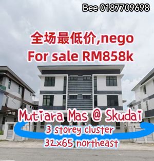 Taman Mutiara Mas @ Jade Residence 3 storey cluster brand new for Sale ...