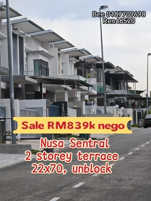 Taman Nusa Sentral 2 storey 22x70 Unblock View for Sale @RM839,000 By ...