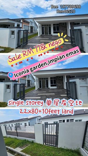 Iconia Garden Residence Taman Impian Emas 22x80+10feet land Single ...