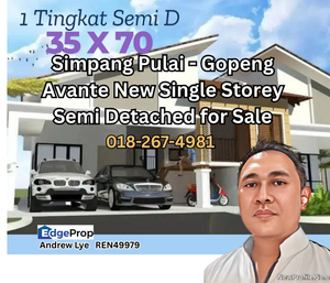 SIMPANG PULAI-GOPENG SINGLE STOREY SEMI DETACHED NEW HOUSE FOR SALE for ...