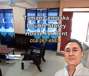 Taman Cempaka Double Storey House For Rent for Rental @RM1,200 By ...