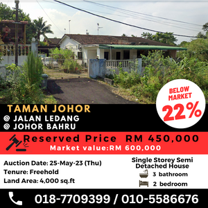 Taman Johor @ Jalan Ledang @ Johor Bahru @ Single Storey Semi Detached ...