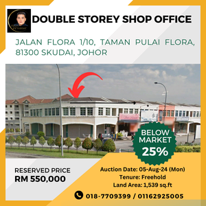 Double Storey Shop Office - Taman Pulai Flora for Sale @RM550,000 By Ikhsan Pang | EdgeProp.my