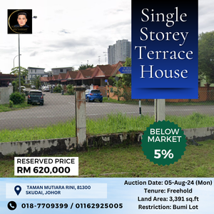 Taman Mutiara Rini - Single Storey Terrace House - CORNER for Sale ...