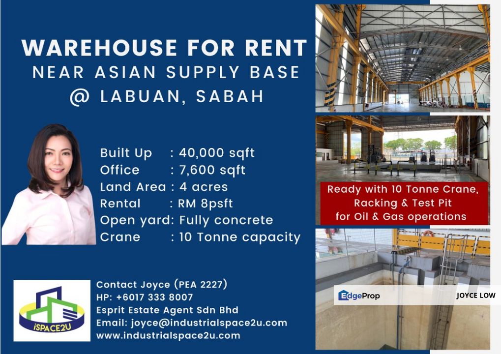 Warehouse with Fully Concrete Open Yard at Labuan for Rental @RM380,000 ...