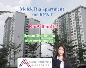 Molek ria nice environment low floor for Rental @RM950 By ALICE CHIA ...