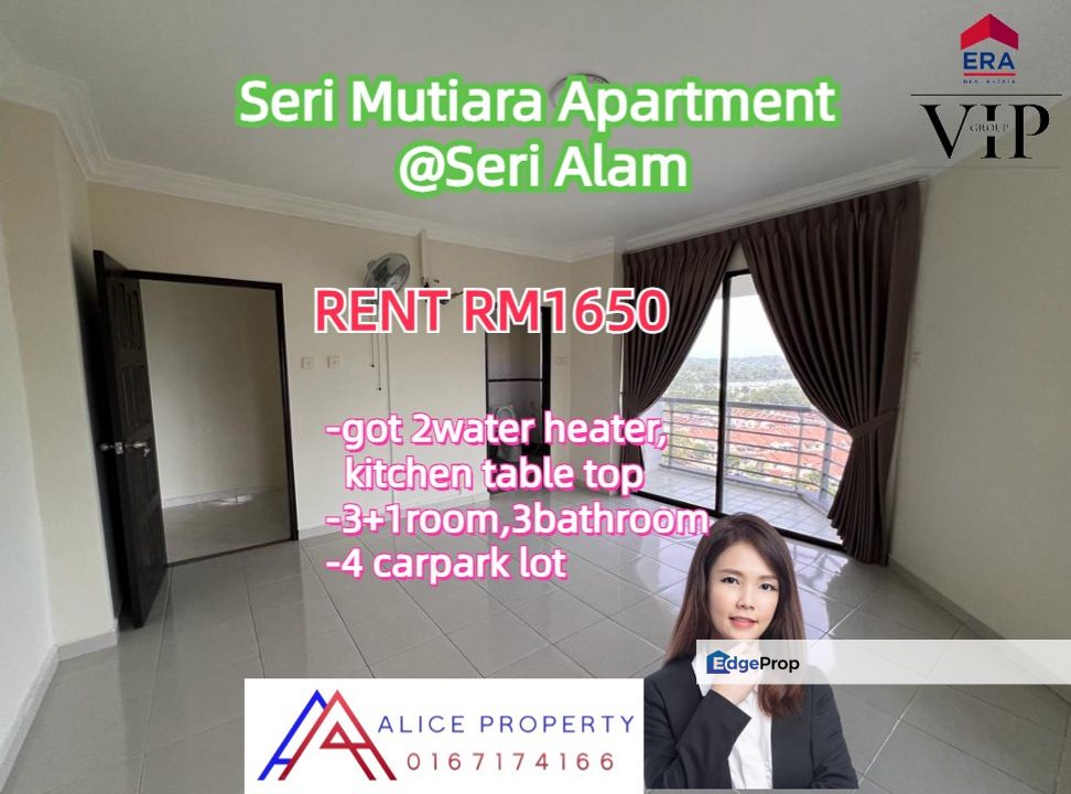 Seri mutiara apartment partial furnish w heater table top balcony for ...