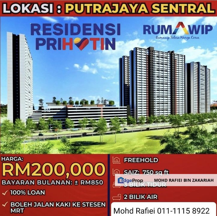 (Booking 100) Residensi Prihatin dan Rumawip Putrajaya for Sale @RM200 ...