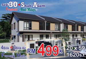 Shah Alam Sek 30 Jalan Kebun Freehold Double Storey, Termurah 499k for ...