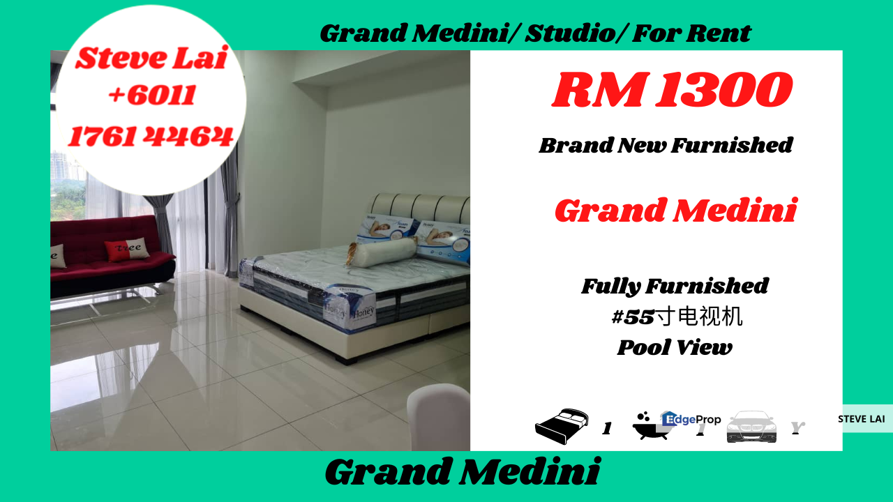 Grand Medini/ Studio/ For Rent for Rental @RM1,300 By STEVE LAI ...