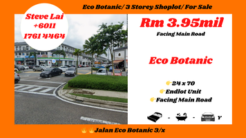 Eco Botanic/ 3 Storey Shoplot/ For Sale for Sale @RM3,950,000 By STEVE ...