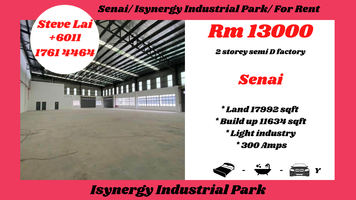 Senai/ Isynergy Industrial Park/ For Rent for Rental @RM13,000 By STEVE ...